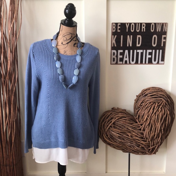 croft & barrow | Sweaters | Croft Barrow Loyal Blue Shaker Crew 2fer ...